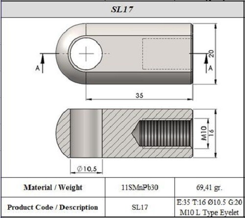 BALL JOINT EYELET BALL F OR M END FITTINGS M6 M8 M10 UNIVERSAL GAS ...