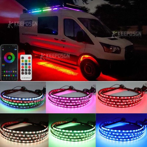 6Pcs Car Flexible Underglow Strip Lamp LED RGB Neon Light For Ford ...