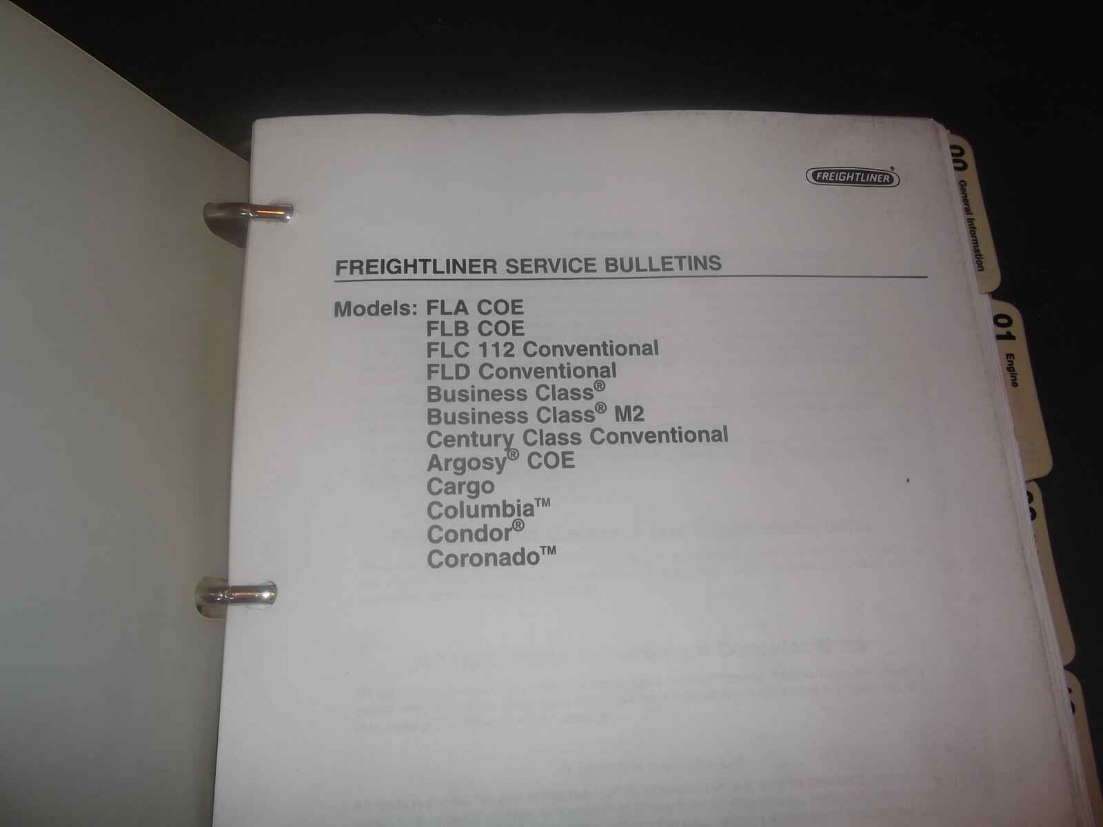 93-2011 Freightliner Défault Flb Coe Flc Fld Cargo M2 Diable Service ...