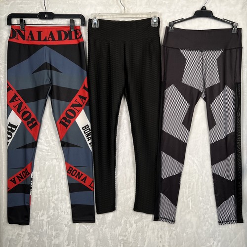 3 Pair Leggings Lot Size Medium Solid, Animal Print, Abstract Women's ...