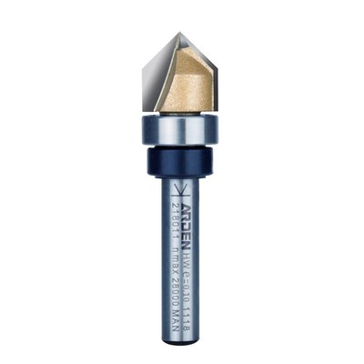Arden "V" Groove Bit with Bearing - 12.7mm Diameter 1/4" Shank | eBay ...