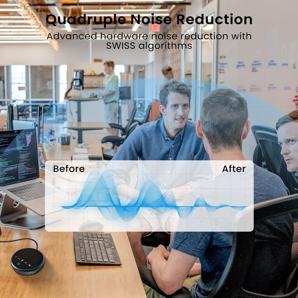 ConfCall MS10 Bluetooth Conference Speakerphone, Triple Microphone ...