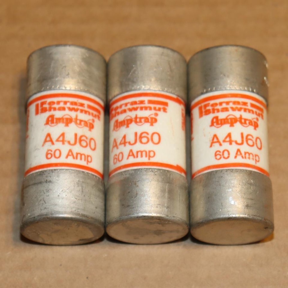 One Lot of 3 Mersen Ferraz Shawmut Amp-Trap A4J60 60 Amp Fuse More ...