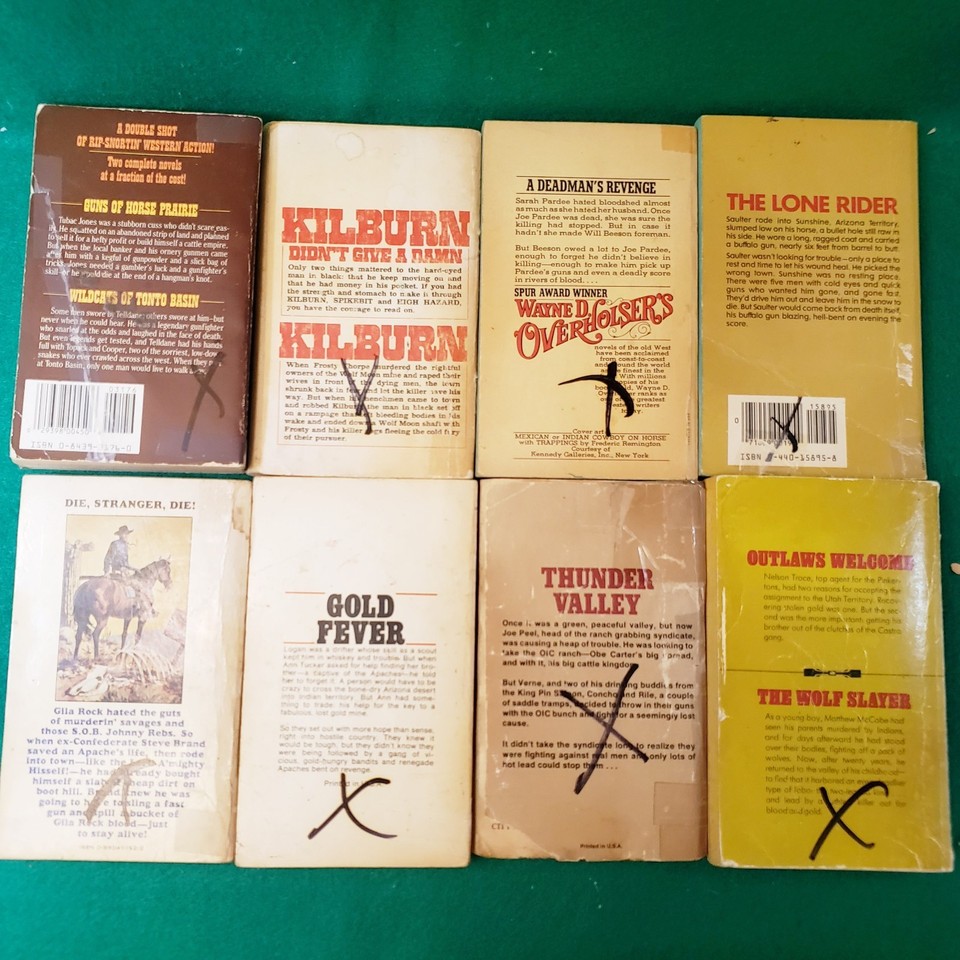 Western Paperback Book Lot of 24 Mixed Authors 1960s and 1970s Dell ...