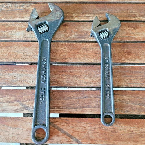 Forged Steel Adjustable Wrench Set ~ 8" & 10" | eBay