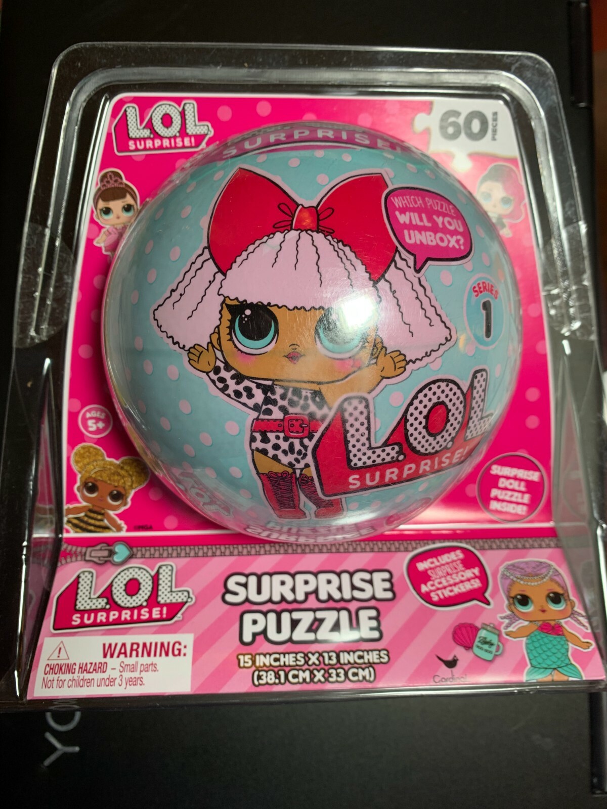 LOL SURPRISE! 60 PIECE PUZZLE SERIES 1 NEW IN BALL, INCLUDES STICKERS ...