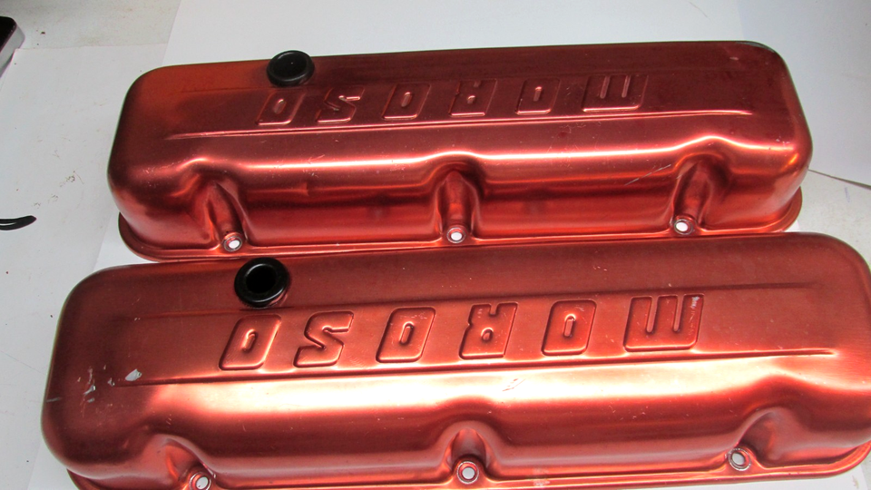 Vintage Moroso Red Anodized BBC Valve Covers Big Block Chevy Chevrolet ...