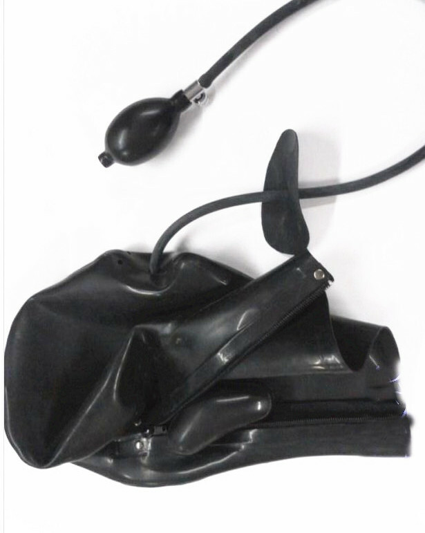 Sexy unisex handmade Latex Hoods exotic Hood With Back Zipper ...