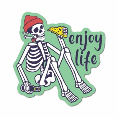 Skeleton Enjoy Life Sticker Decal Funny Hype Popular Car Silly Laptop ...
