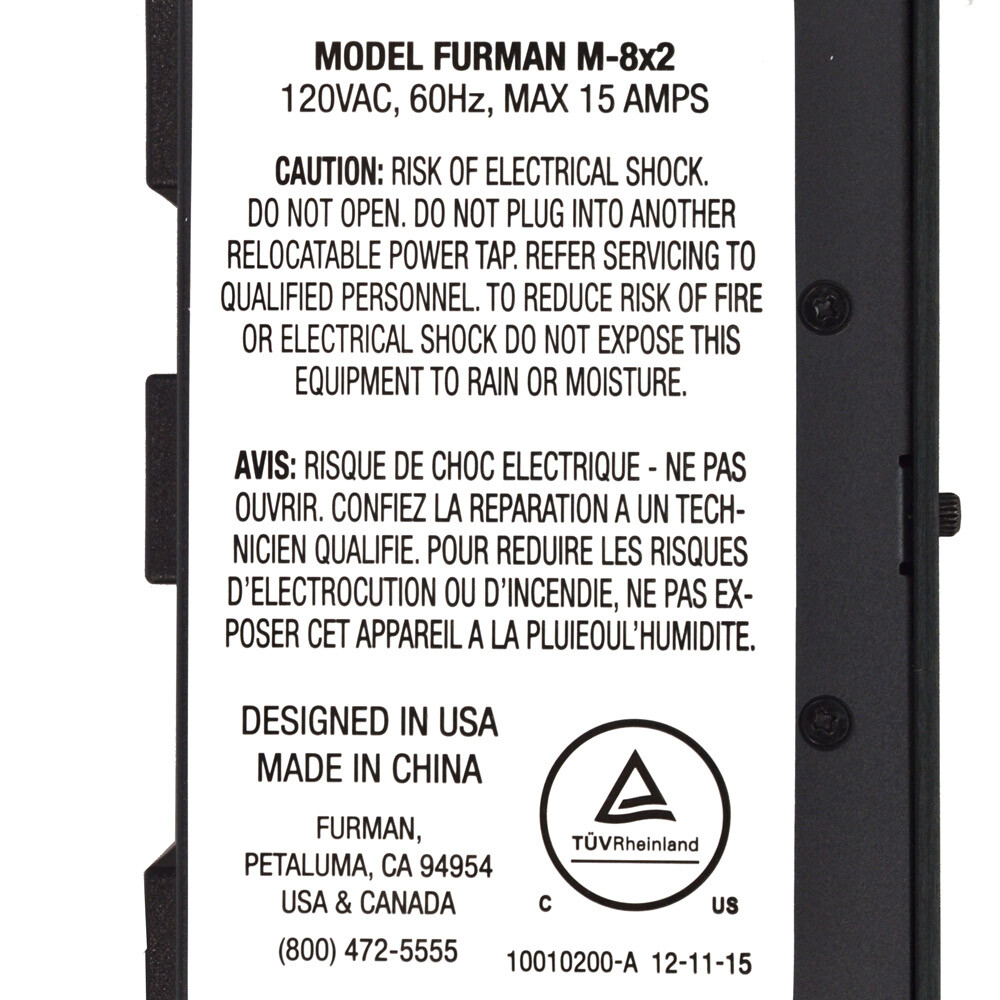 Furman M-8x2 Merit Series 8 Outlet Power Conditioner & Surge Protector ...