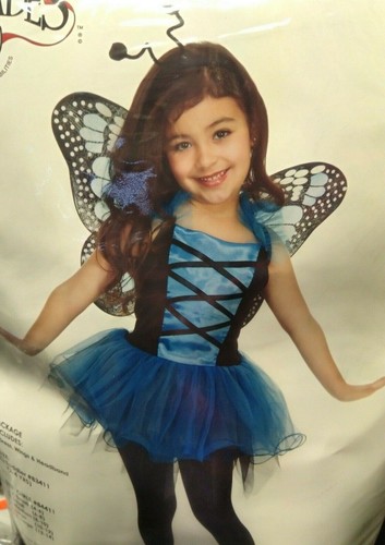 Butterfly Fairy Princess Blue Insect Animal Fancy Dress Halloween Child ...