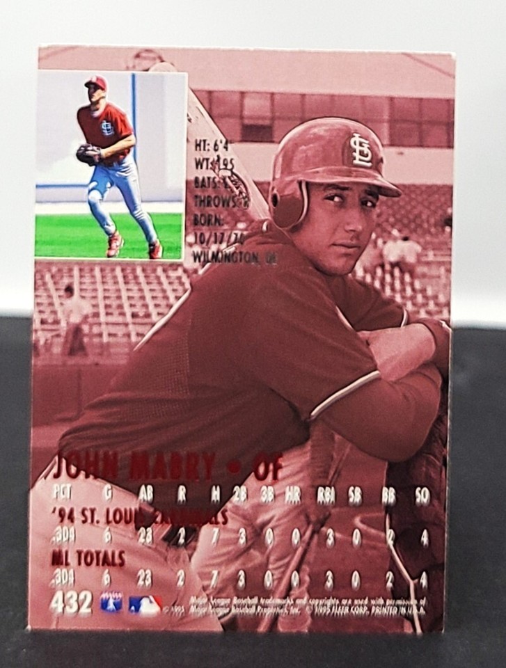 JOHN MABRY Signed 1995 Fleer Ultra Baseball Card #432 St. Louis ...