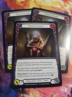3x Dread Screamer Yellow Foil Playset Monarch FAB Flesh and Blood TCG ...