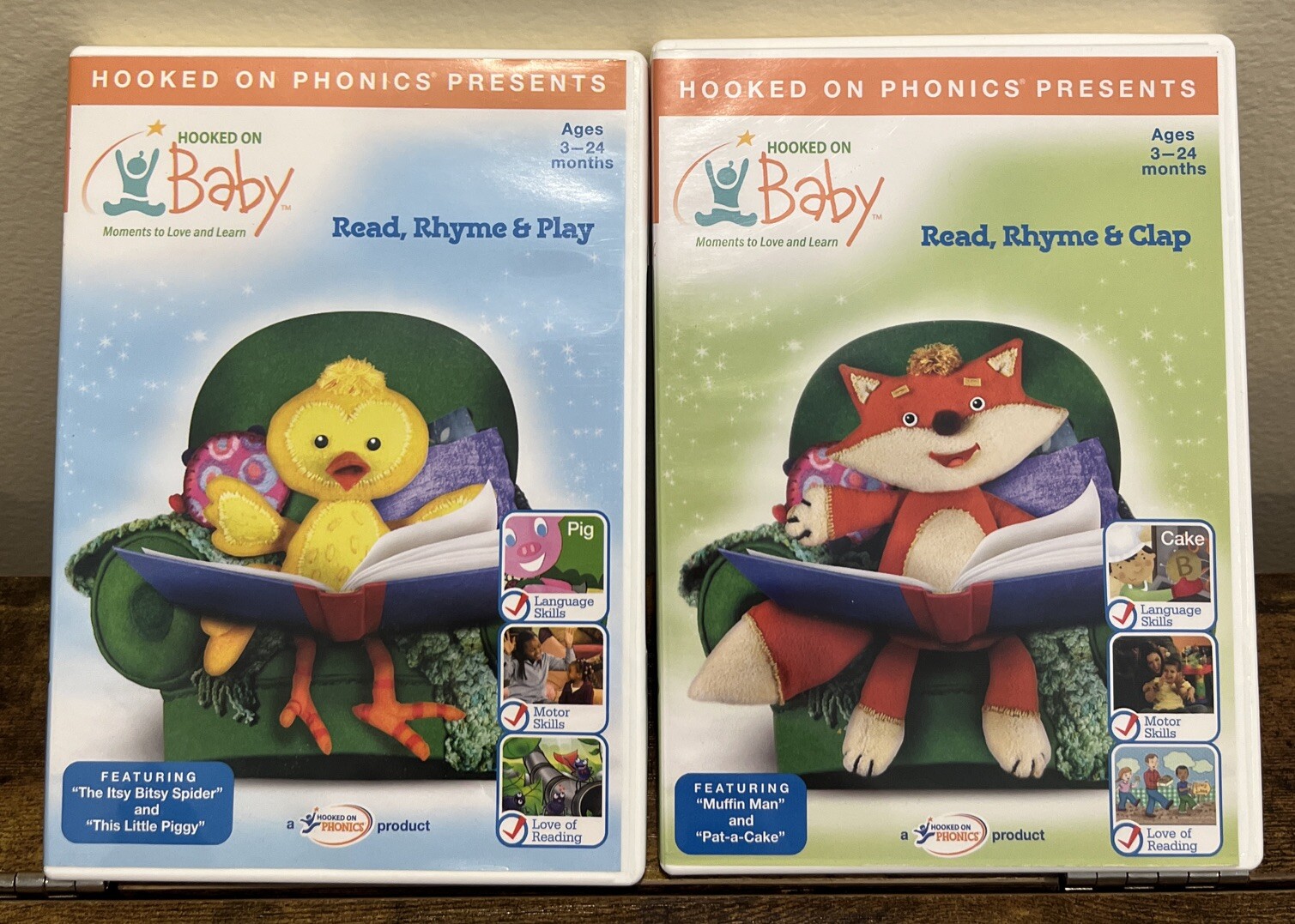 Hooked on Phonics Hooked On Baby Lot Of 2 DVDs Read, Rhyme & Clap ...