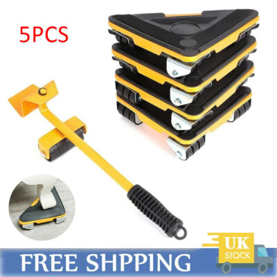 5Pcs Heavy Duty Furniture Moving Wheels Set Lifter and Mover Tool ...