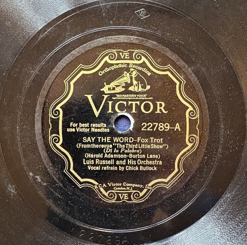 PREWAR JAZZ 78 • Luis Russell • Say The Word • Victor 22789 | eBay
