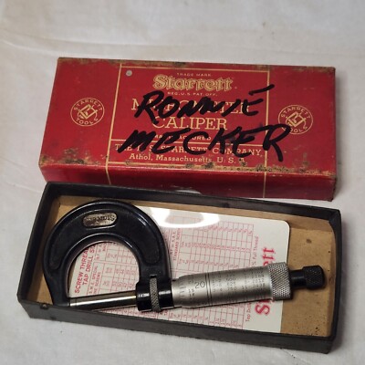 Micrometers - Vintage Starrett Micrometer Caliper