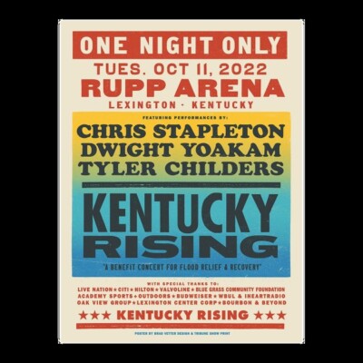 KENTUCKY RISING PRINT Tyler Childers Chris Stapleton Yoakam RUPP Lex ...