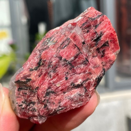 143g Rough Stone Natural Red Black Rhodonite Quartz Crystal Specimen ...