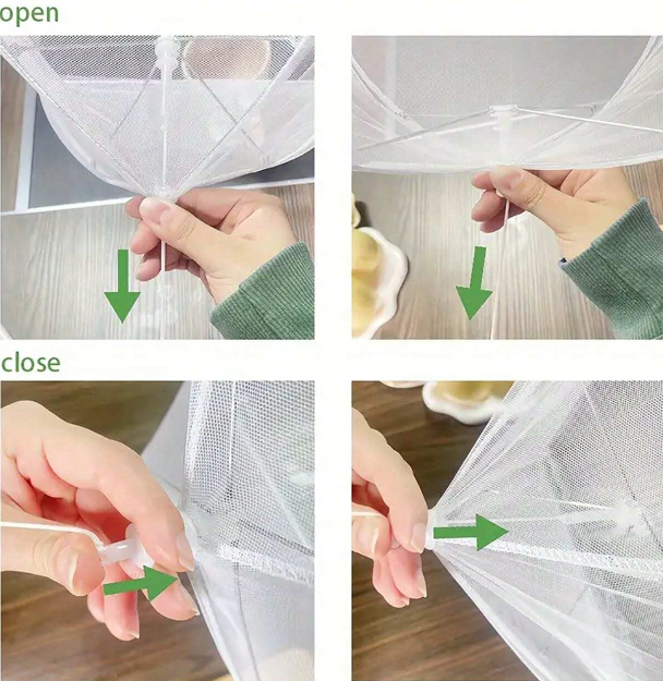 1pc Folding Anti-Fly Mesh Food Cover - Dust & Fly Proof for Outdoor Use ...