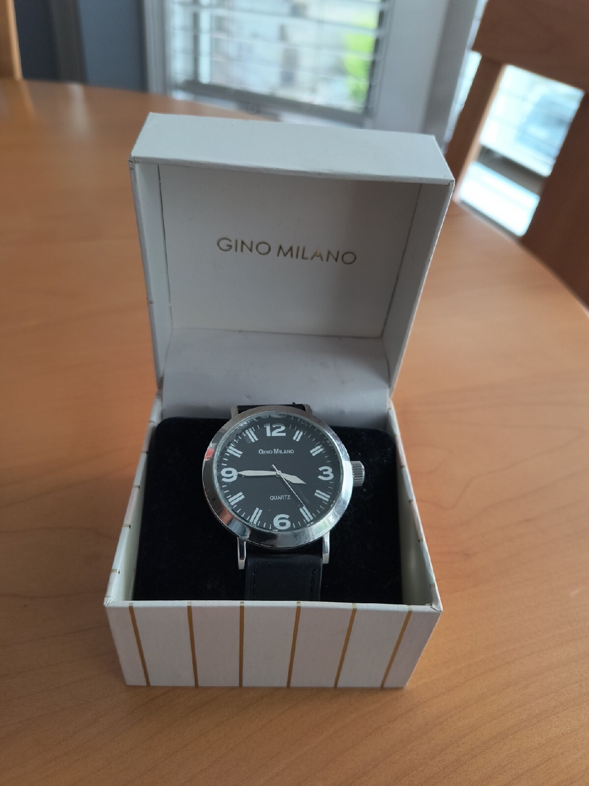 Gino Milano Black Dial Round Case Stainless Steel Wrist Watch with Band ...