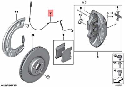 Genuine BMW Alpina M5 B7 F90 G11 G12 Brake Pad Wear Sensor Front ...
