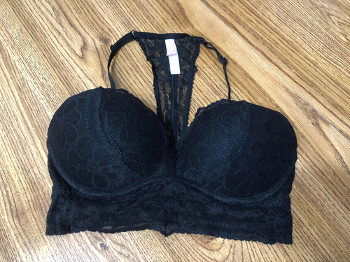 Victoria's Secret PINK SZ S AA-C Black Lace T Back Bralette Push Up | eBay