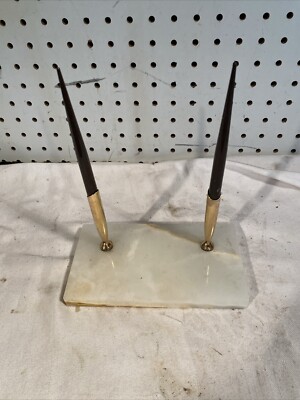 Sheaffer Vintage Double Pen Desk Set, Marble Calligraphy Fountain Pen ...