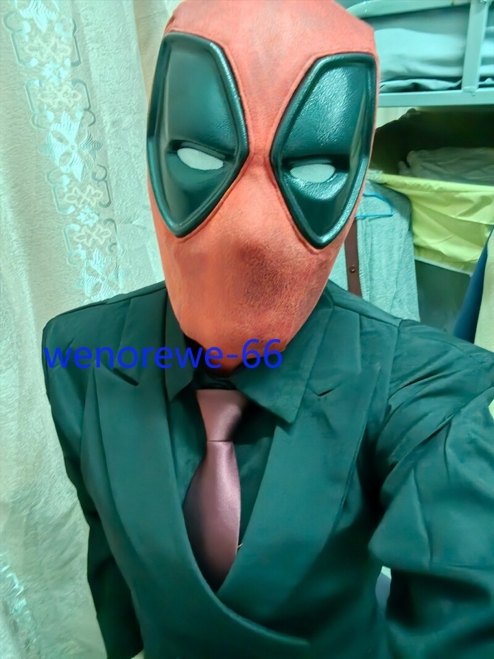 IN US!!! Deadpool 3 Red Men's Mask Wade Wilson Cosplay Prop Mask w ...