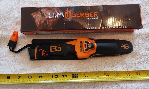 New Gerber Bear Grylls Pro Survival Knife, Firestarter, Whistle ...