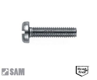 25 Flachkopfschrauben mit Schlitz DIN 85 M2,5X30 - V2A Edelstahl pan ...