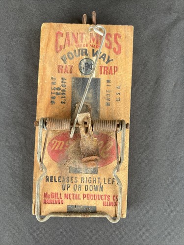 Vintage Cant Miss Four Way Rat Trap McGill Metal Products Co. - RARE 39 ...
