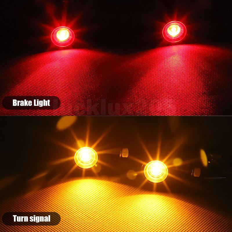 2X Motorcycle Bullet LED Turn Signal Brake Light Amber Red Indicators ...