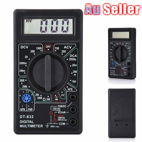 DT832 Mini Digital Multimeter with Buzzer AC/DC Voltage Ampere Ohm ...