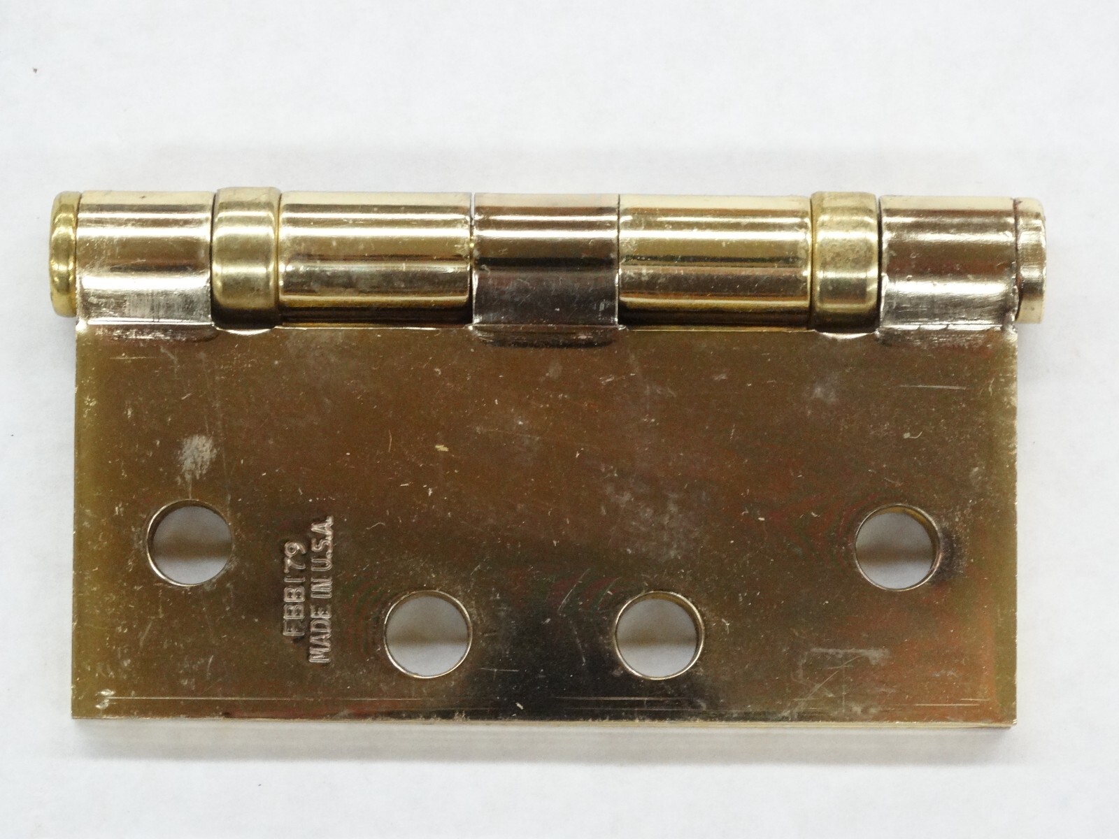 1 NOS Stanley FBB179 4"x4" Ball Bearing Hinge Polished Brass Plated Sq ...