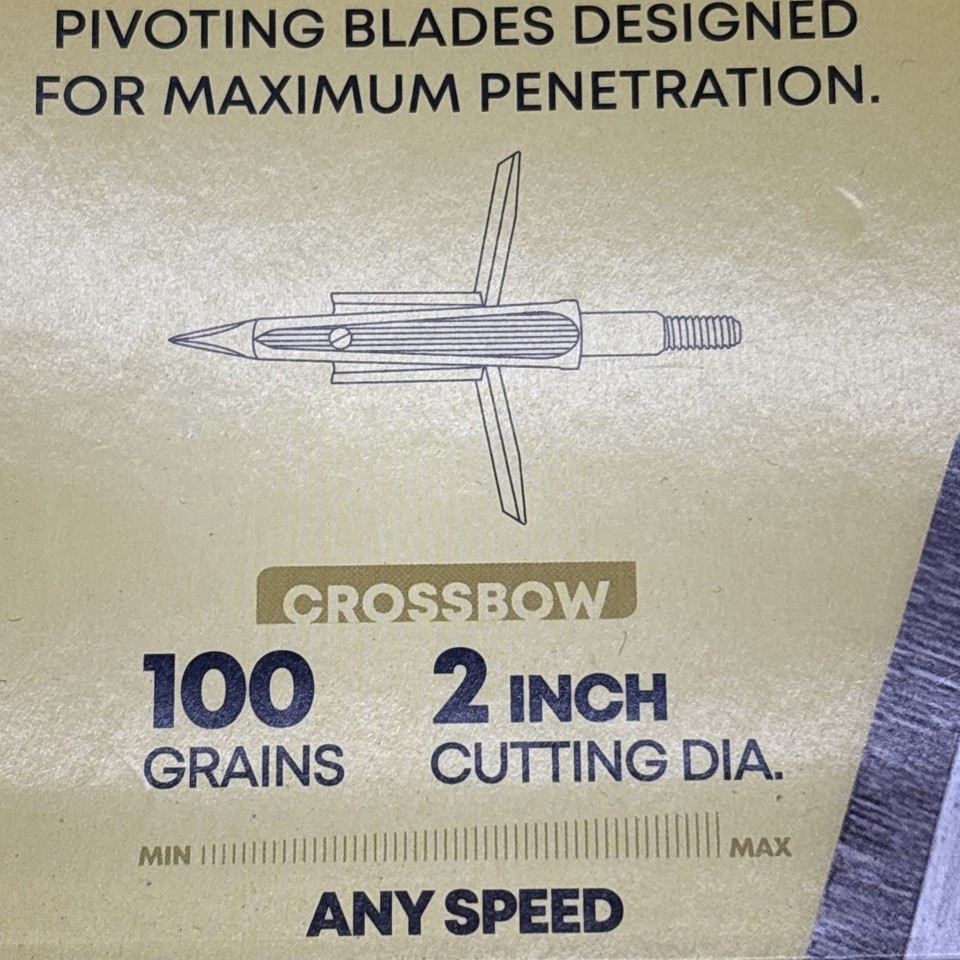 NAP Swingfire Crossbow Mechanical Broadhead 3 Pk 100 Grain 2” Cut Dia ...