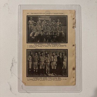 1915 Point Breeze Philadelphia PA & Luverne MN High School Baseball ...