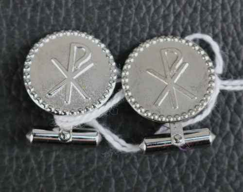 Vintage CREED Sterling Silver Cuff Links Chi-Rho Symbol Christogram ...