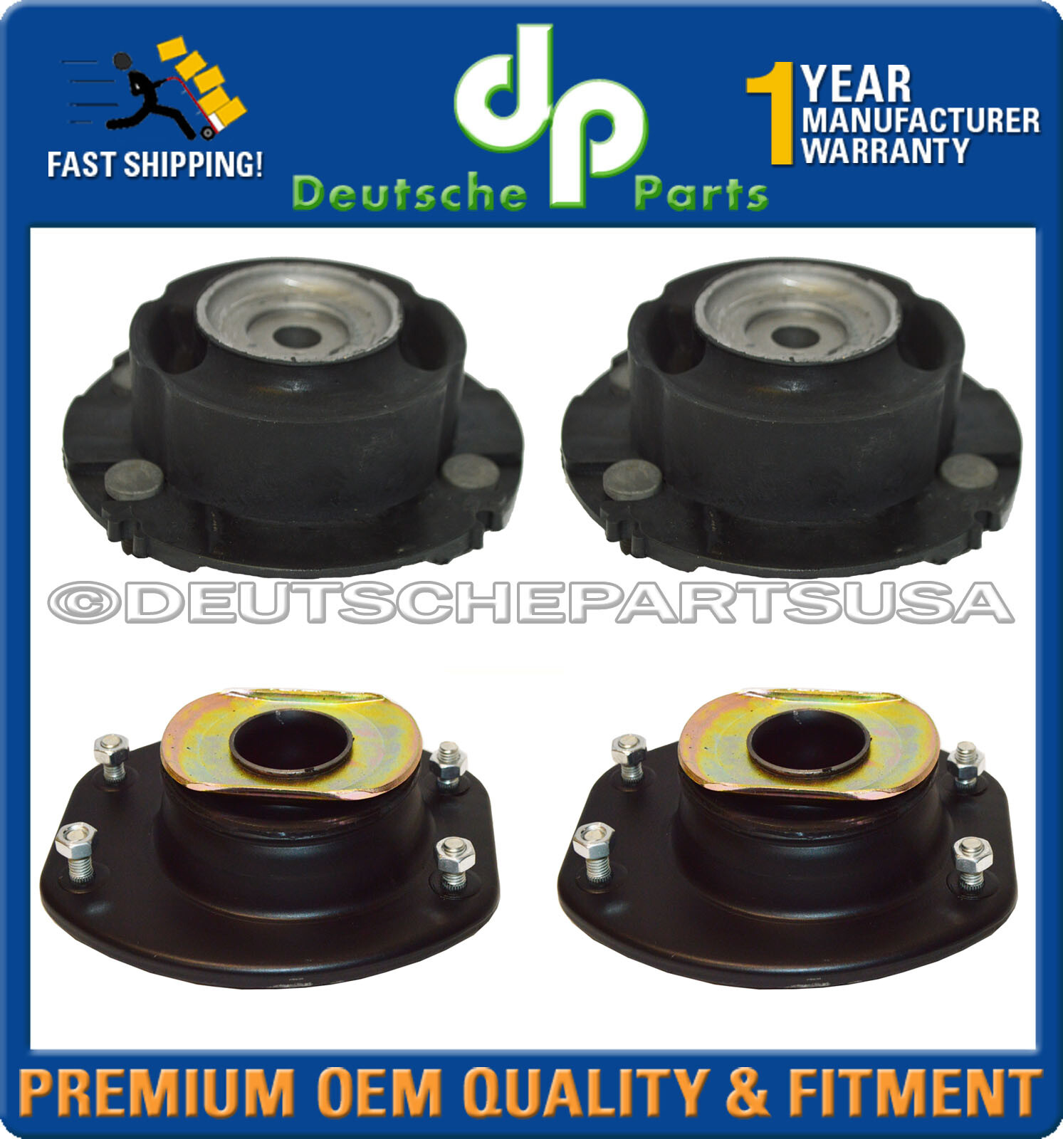 Porsche 911 993 Front + Rear Upper Shock Strut Flange Mount Mounts ...