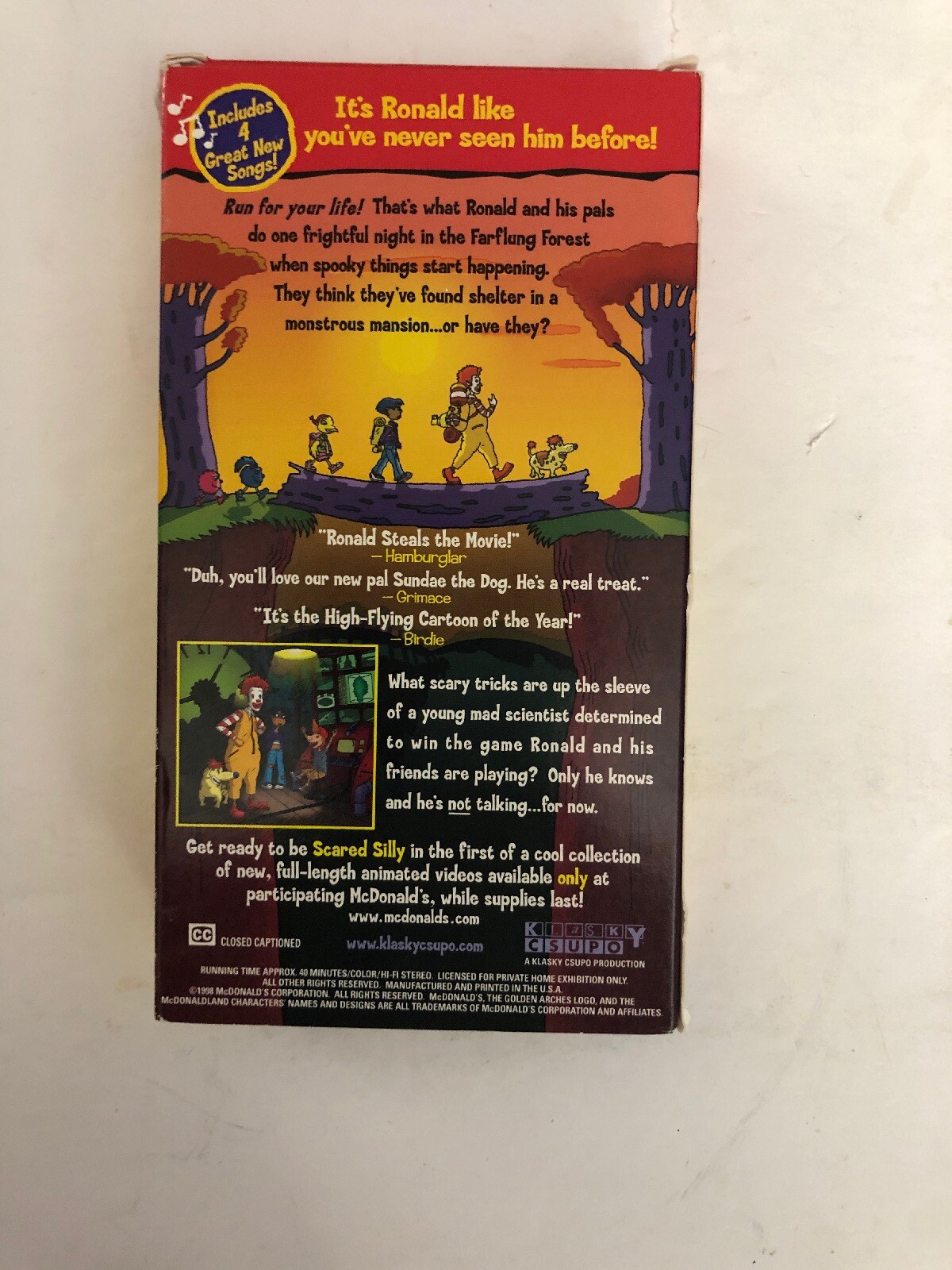 The Wacky Adventures of Ronald McDonald SCARED SILLY (VHS 1998 ...