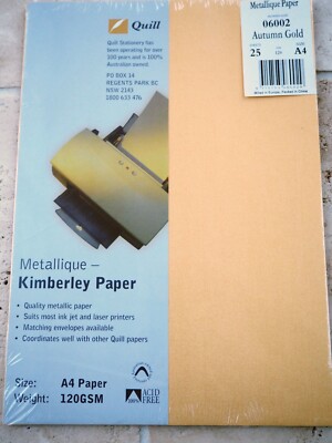 Quill Stationery A4 Paper Metallique Autumn Gold 25 Pack 120gsm ...