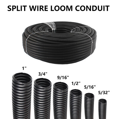 Split Wire Loom Conduit Convoluted Tubing Flex Harness Cable Protector ...
