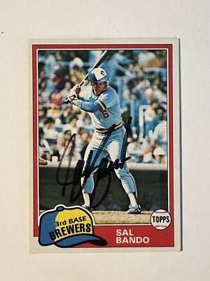Sal Bando Brewers Signed 1981 Topps Baseball Card #623 [0387] | eBay