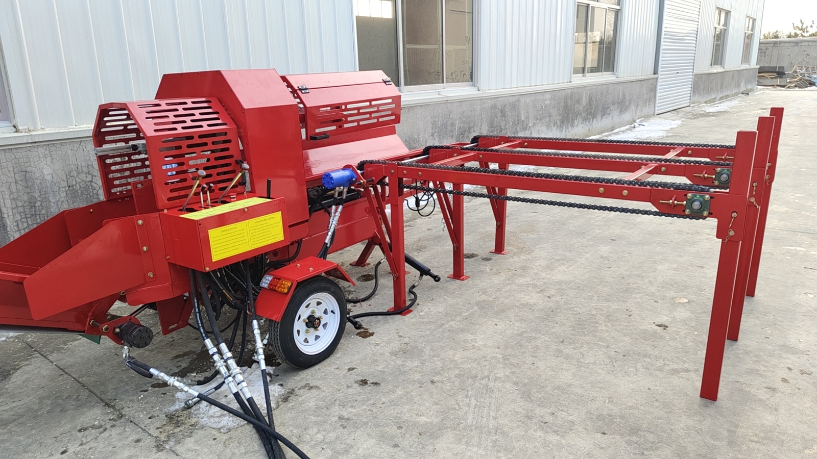 40T Firewood Processor 27HP Hydraulically Log Splitter 118" Conveyor ...