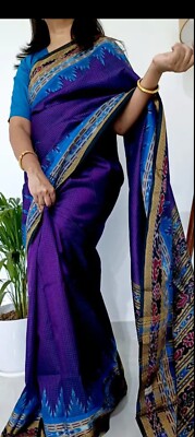 Sambalpuri Silk Saree Ikat Weave Odisha Handloom with Fall Pico ...