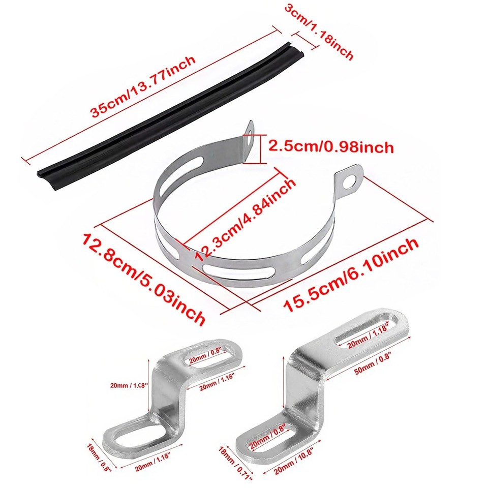 Anki HappiGo Universal Motorcycle Exhaust Pipe Bracket Hanger Clip with ...