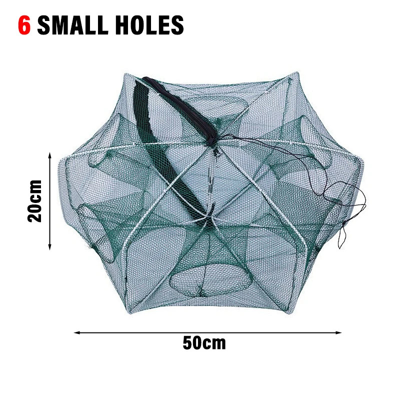 New Fishing Traps Mesh Cage Foldable Crayfish Catchers Crab Fish Cage ...