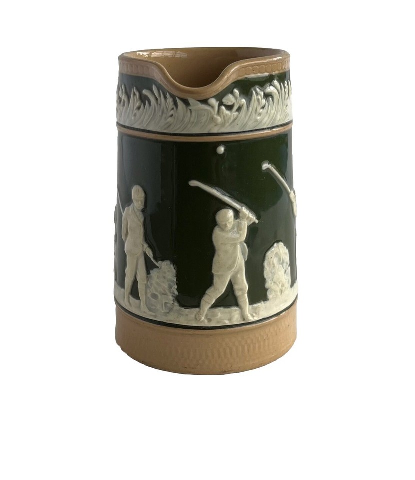 Copeland Spode Golf Jug/Pitcher Dark Green Background Decorated Relief ...
