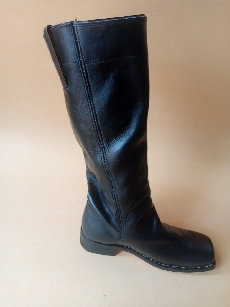 Civil War Stove Pipe Boot,Handmade upper to sole Genuine Black Leather ...