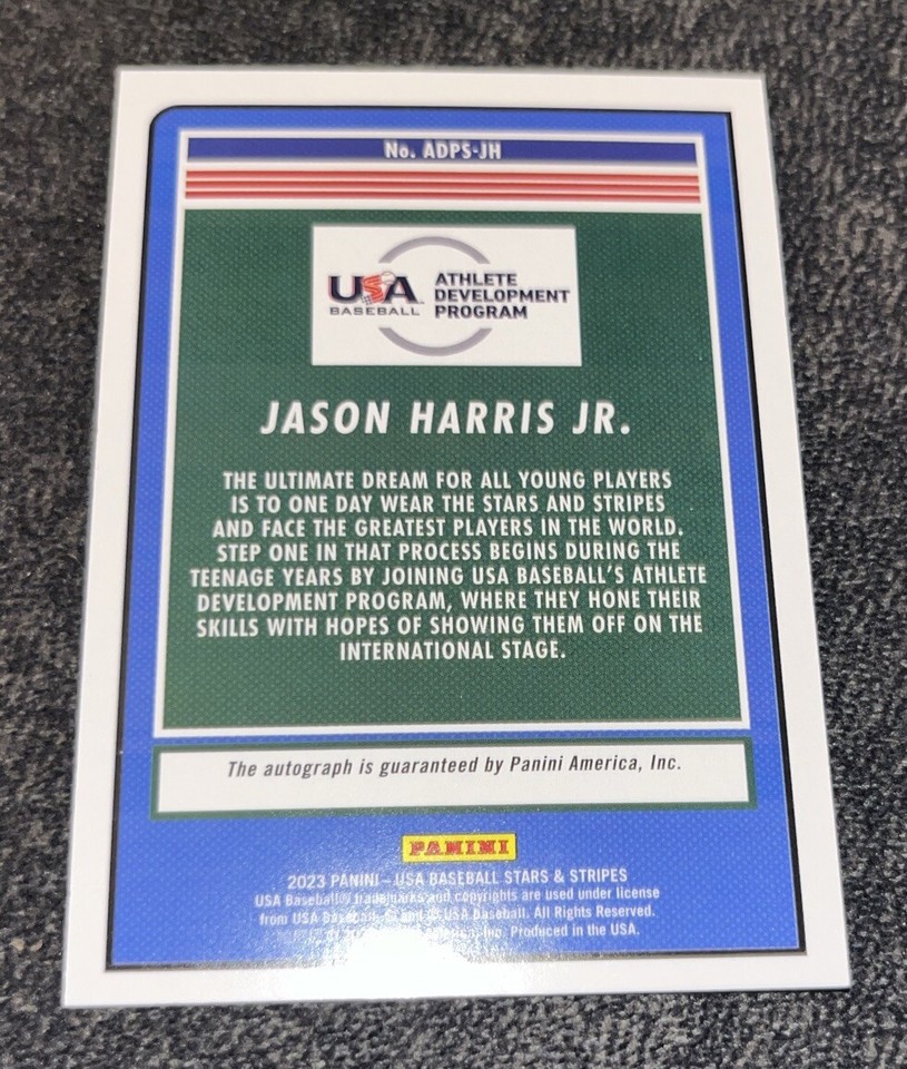JASON HARRIS JR. 2023 Panini Stars & Stripes ATHLETE DEVELOPMENT ROOKIE ...